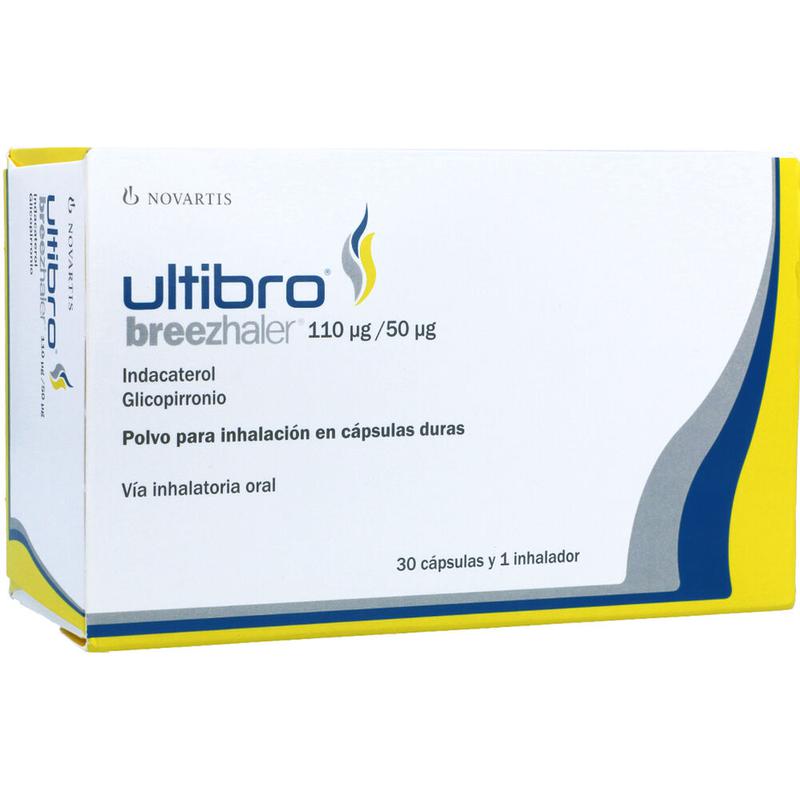 Ultibro Breezhaler 110/50 (Indacaterol, Glycopyrronium) Novartis (H/30v)