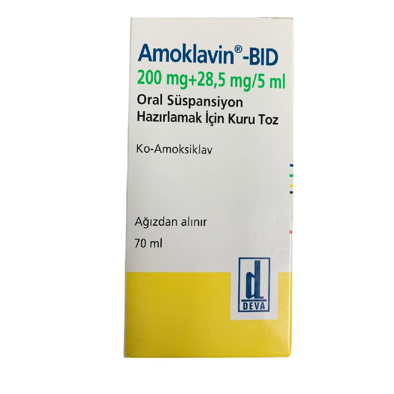 Amoklavin BID 200mg + 28,5mg/5ml Deva (C/70ml)
