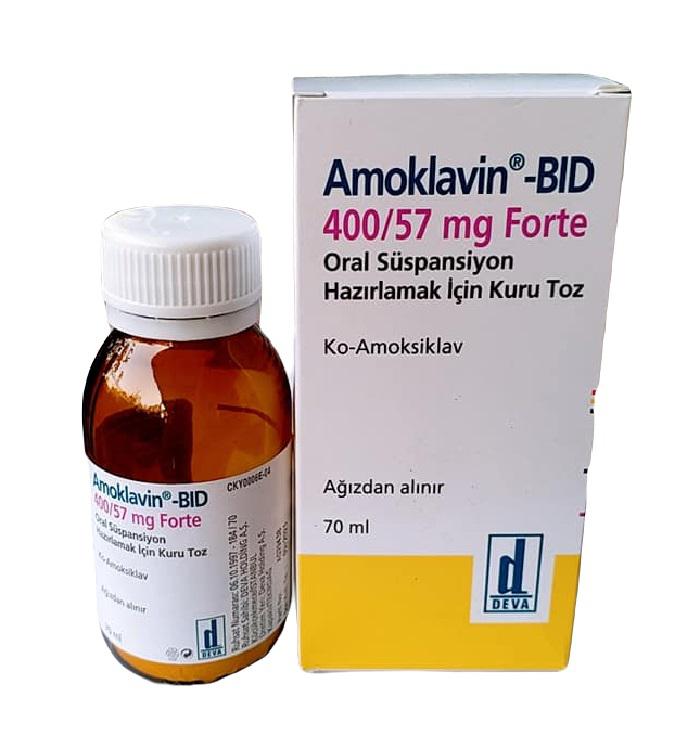AMOKLAVIN BID 400/57 mg forte (Amoxicilin) Deva (H/Lọ/70ml)