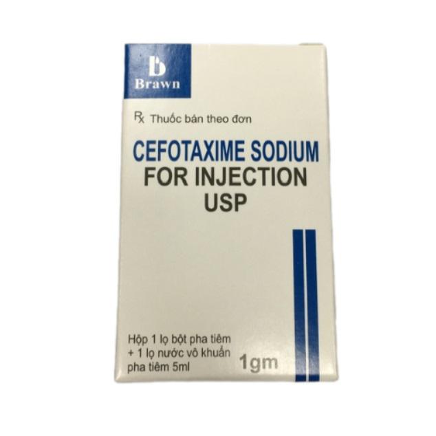 Cefotaxime 1g Brawn (Lốc/10 hộp/10 Lọ)